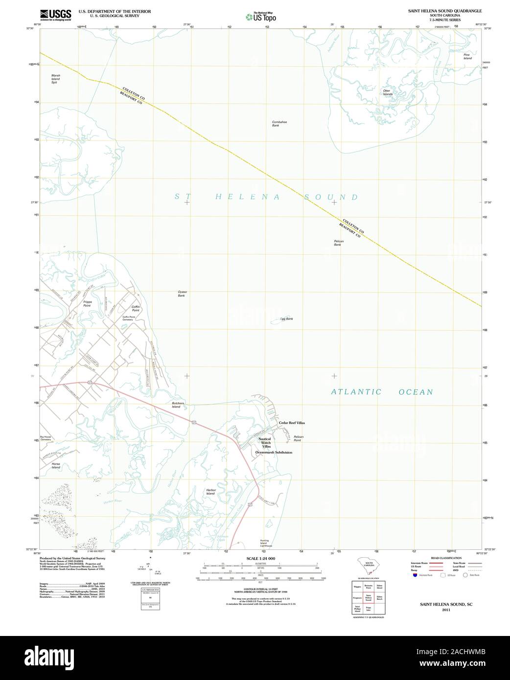 Map of saint helena sound hi-res stock photography and images - Alamy