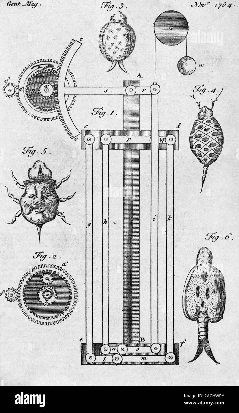 18th century science illustrations. A page taken from the Gentleman's ...