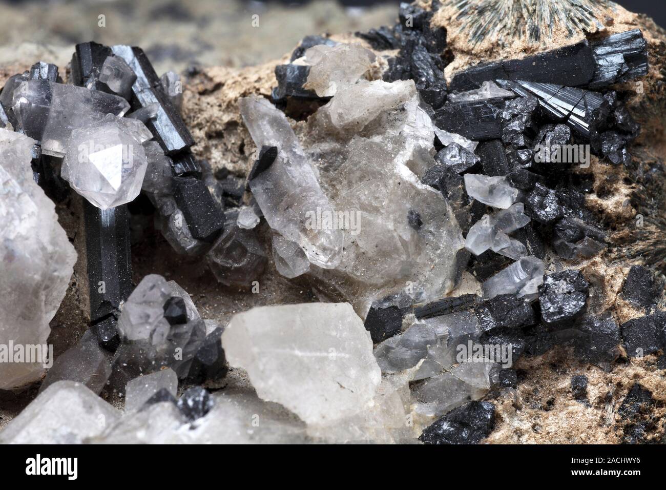 Ilvaite mineral sample. This mineral is a sorosilicate (silicate ...