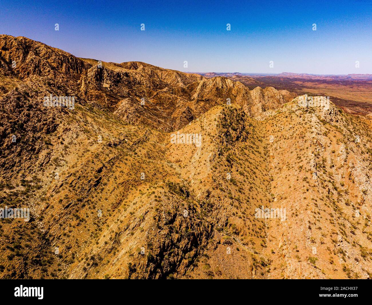 Aerial image of Standley Chasm and the surrounding West MacDonnell ...