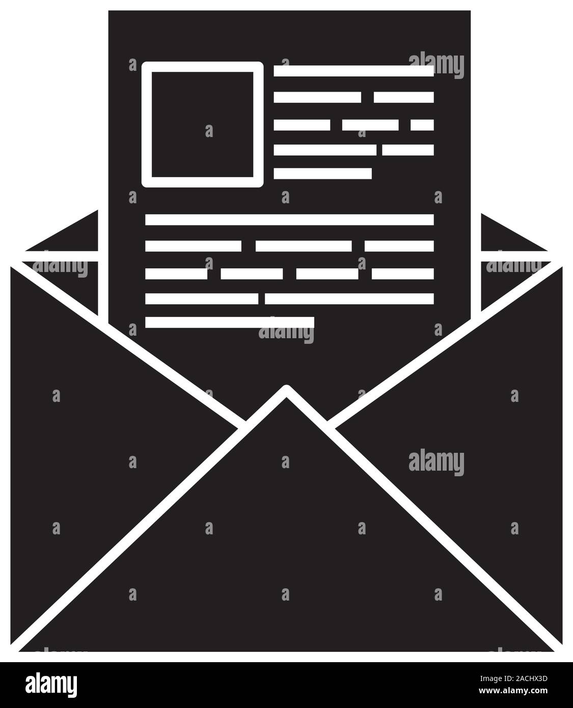 silhouette of envelope mail communication isolated icon Stock Vector ...