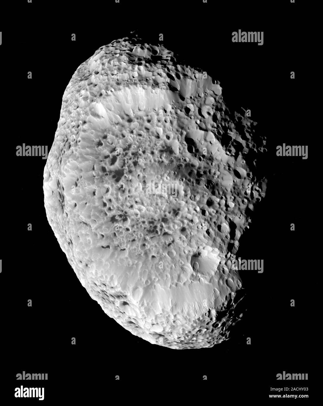 Saturn's moon Hyperion, composite Cassini spacecraft image. This ...