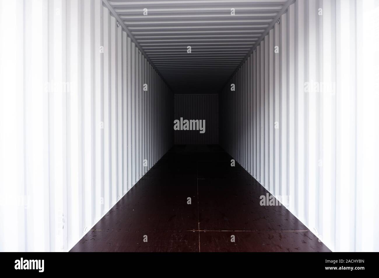 The inside of the container is clean An empty center with a wide view ...