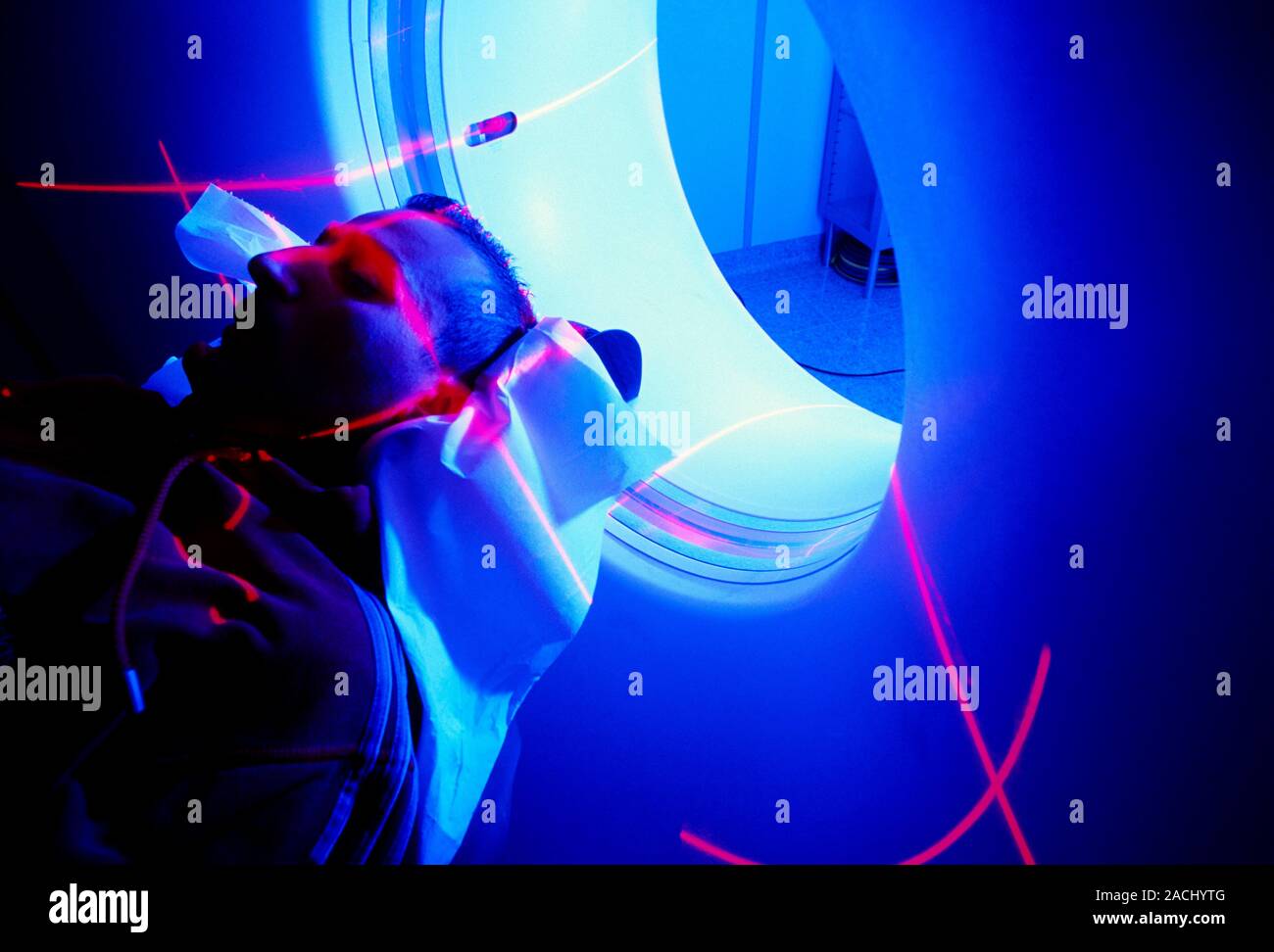 Coma patient being scanned. Advanced scanning techniques, such as ...