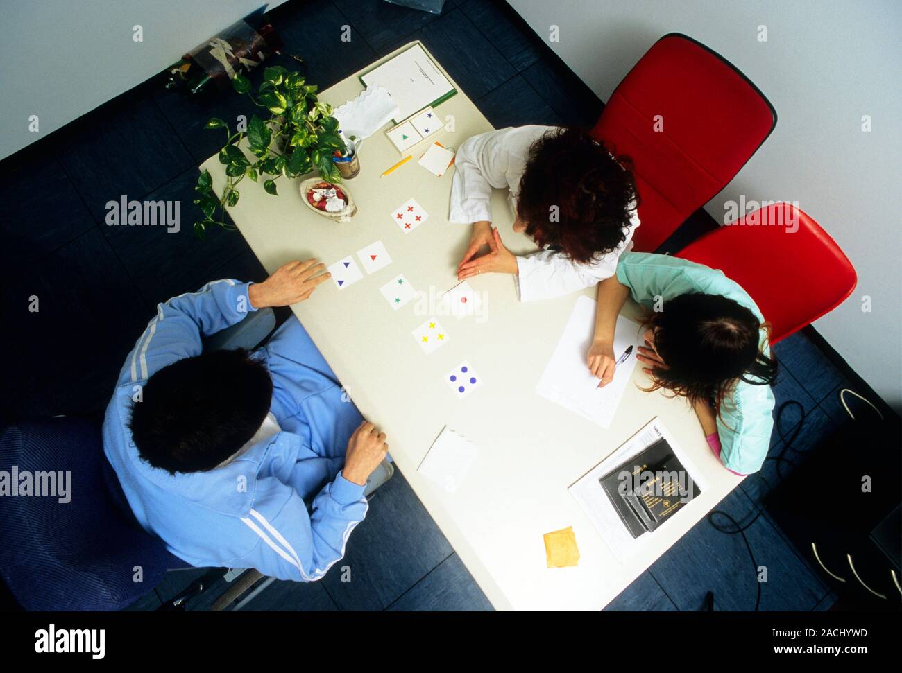 Cognition test for coma patient. The recovering patient (lower left) is ...