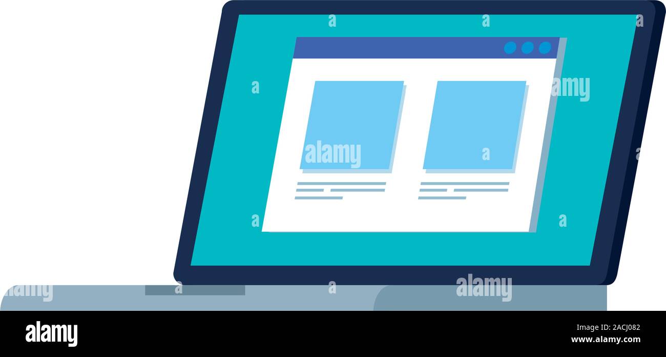 laptop computer with web page isolated icon Stock Vector Image & Art ...
