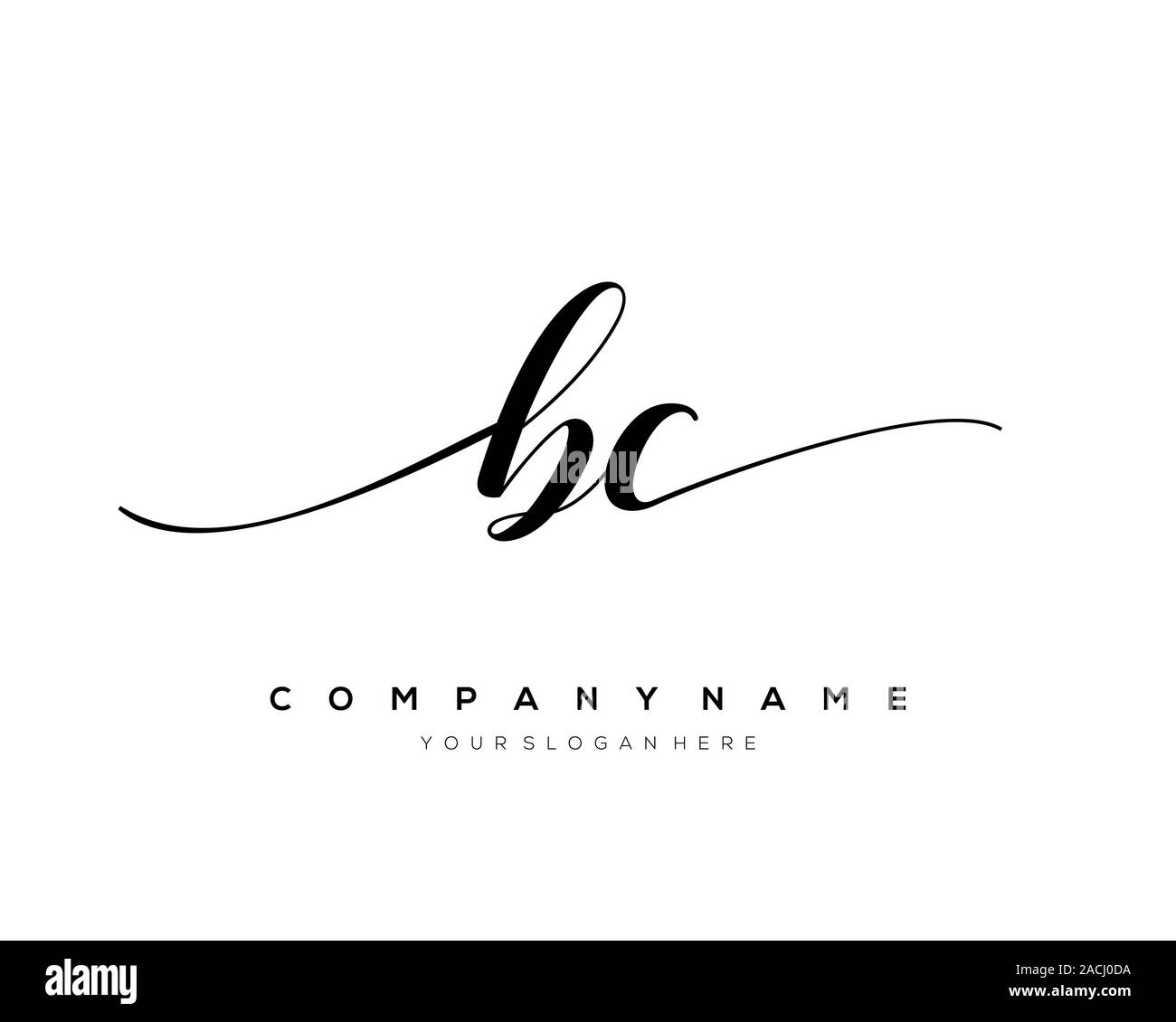 BC Letter initial handwriting logo vector Stock Vector Image & Art - Alamy