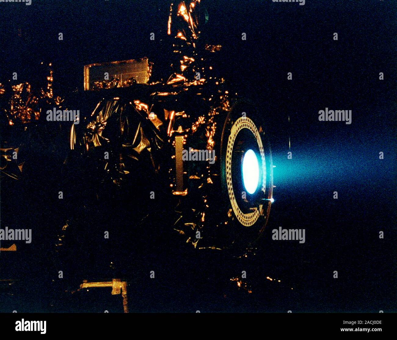 Ion engine test firing. This is a xenon ion engine undergoing testing ...