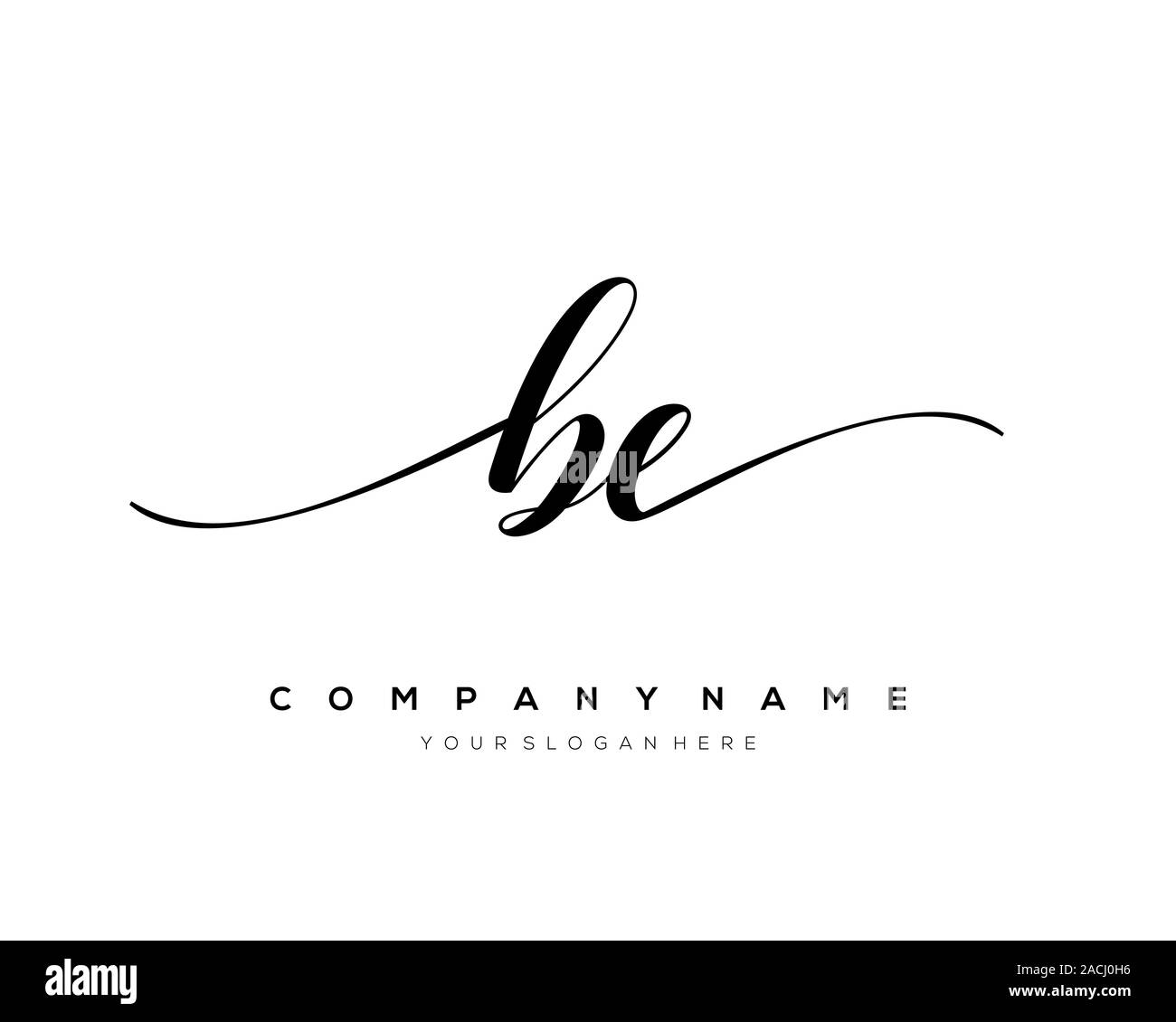 BE Letter initial handwriting logo vector Stock Vector Image & Art - Alamy