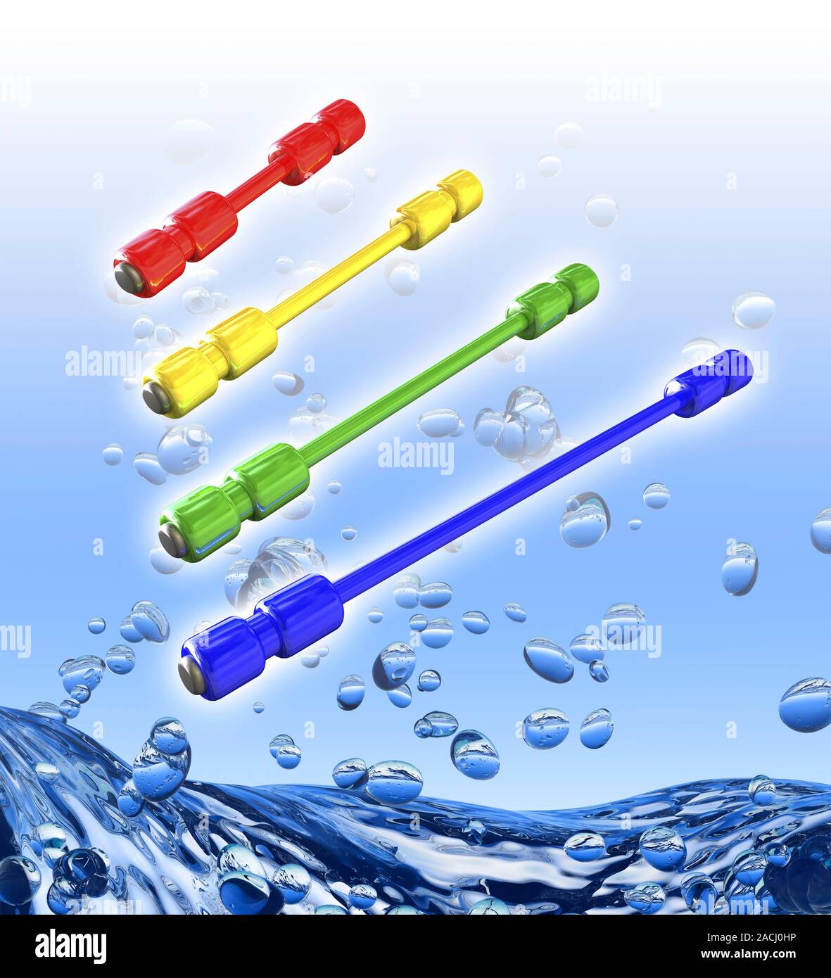 High-Performance Liquid Chromatography (HPLC). Computer artwork of the ...