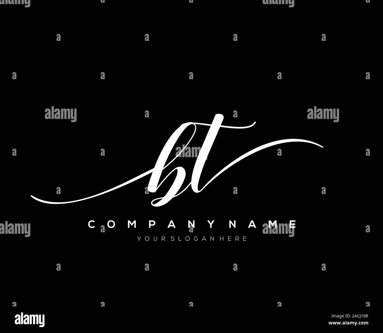 BT Letter initial handwriting logo vector Stock Vector Image & Art - Alamy