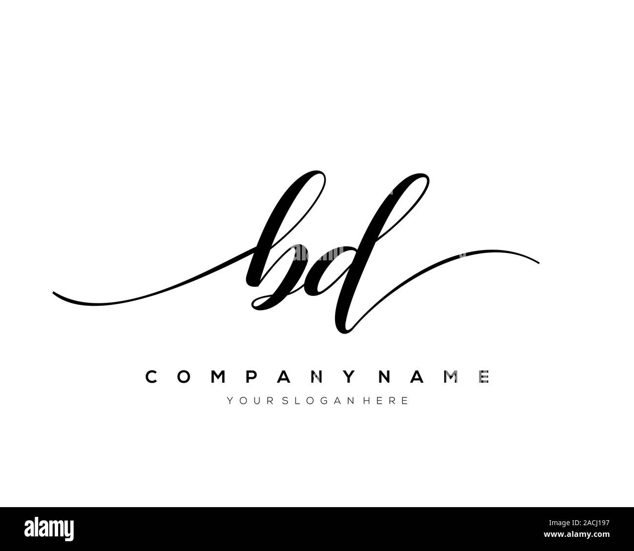 BD Letter initial handwriting logo vector Stock Vector Image & Art - Alamy
