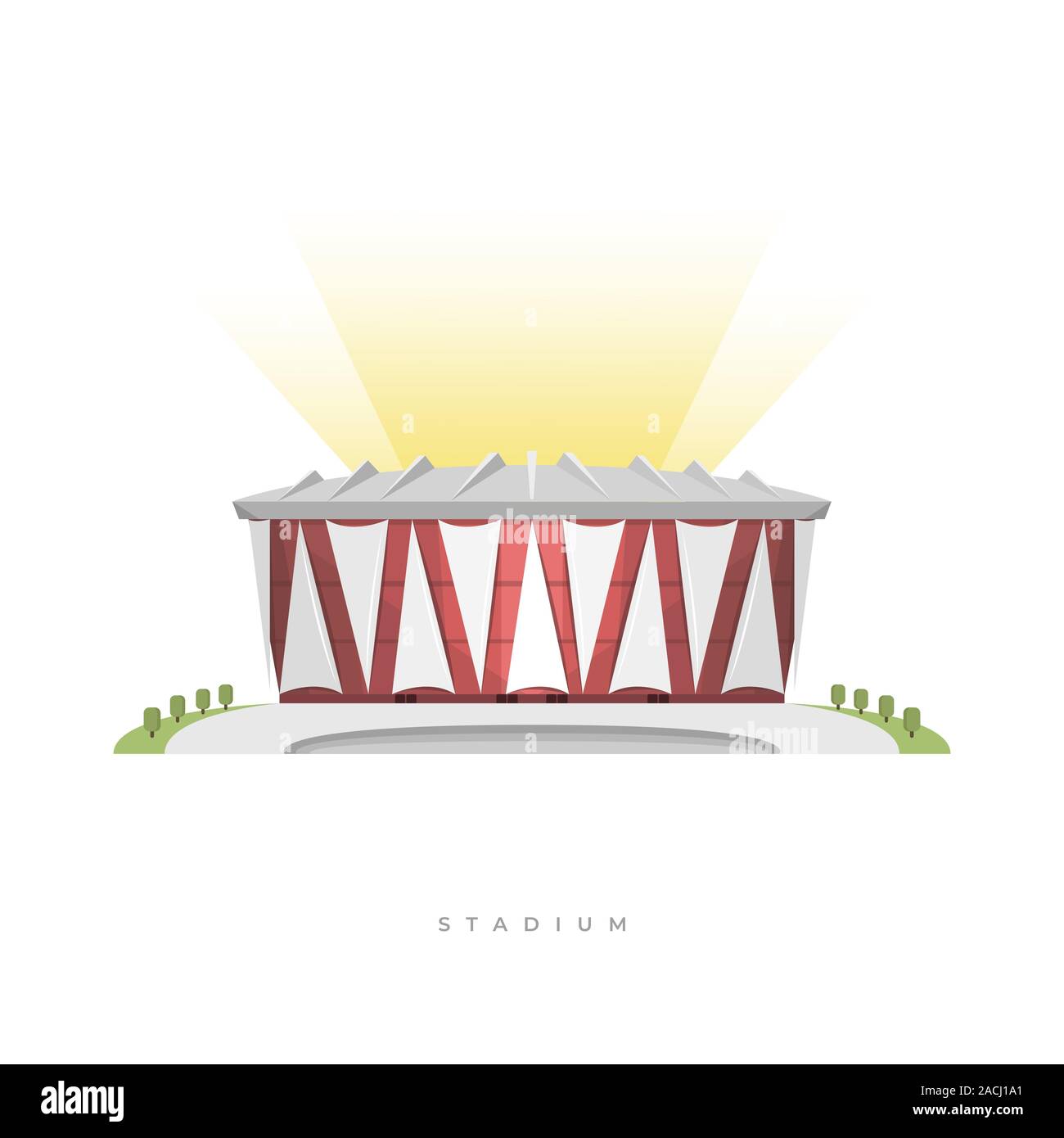 Sport stadium, Football Stadium. Front view sport arena exterior Stock ...