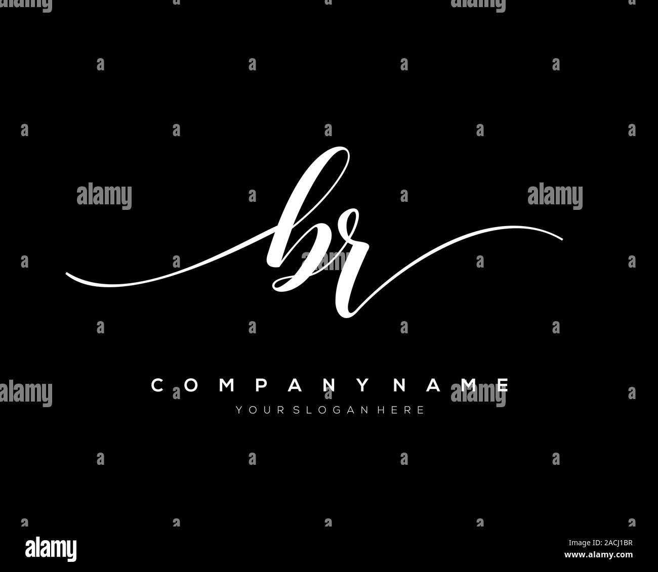 BR Letter initial handwriting logo vector Stock Vector Image & Art - Alamy