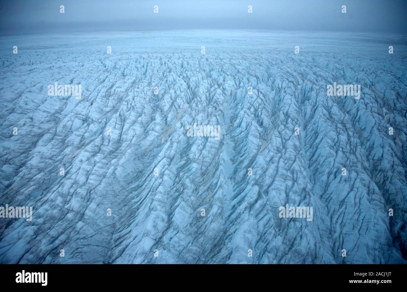 Ice sheet surface, aerial photograph. This undulating surface is part ...