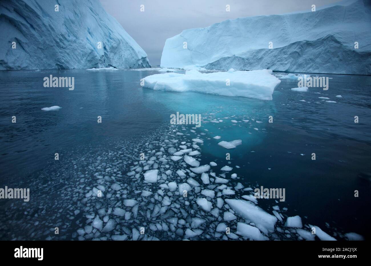 Iceberg floating in the sea. Photographed off the western coast of ...
