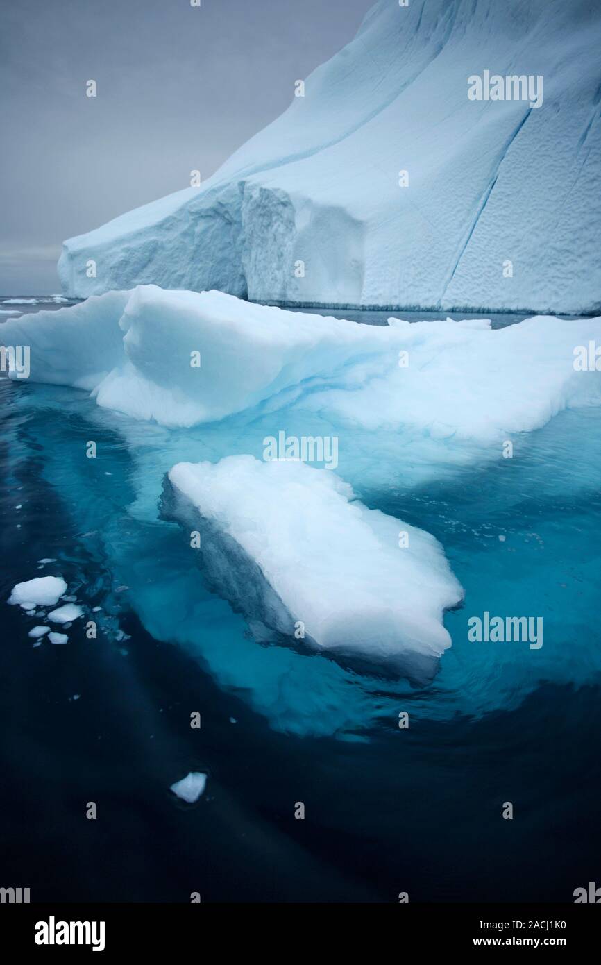 Iceberg floating in the sea. Photographed off the western coast of ...