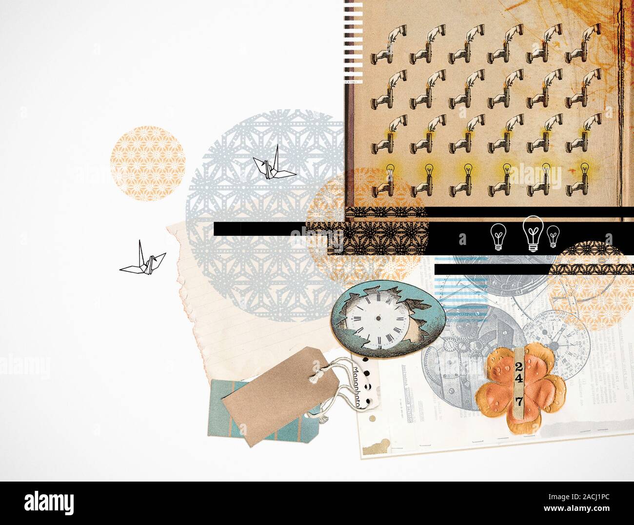 Collage numbers clocks hi-res stock photography and images - Alamy