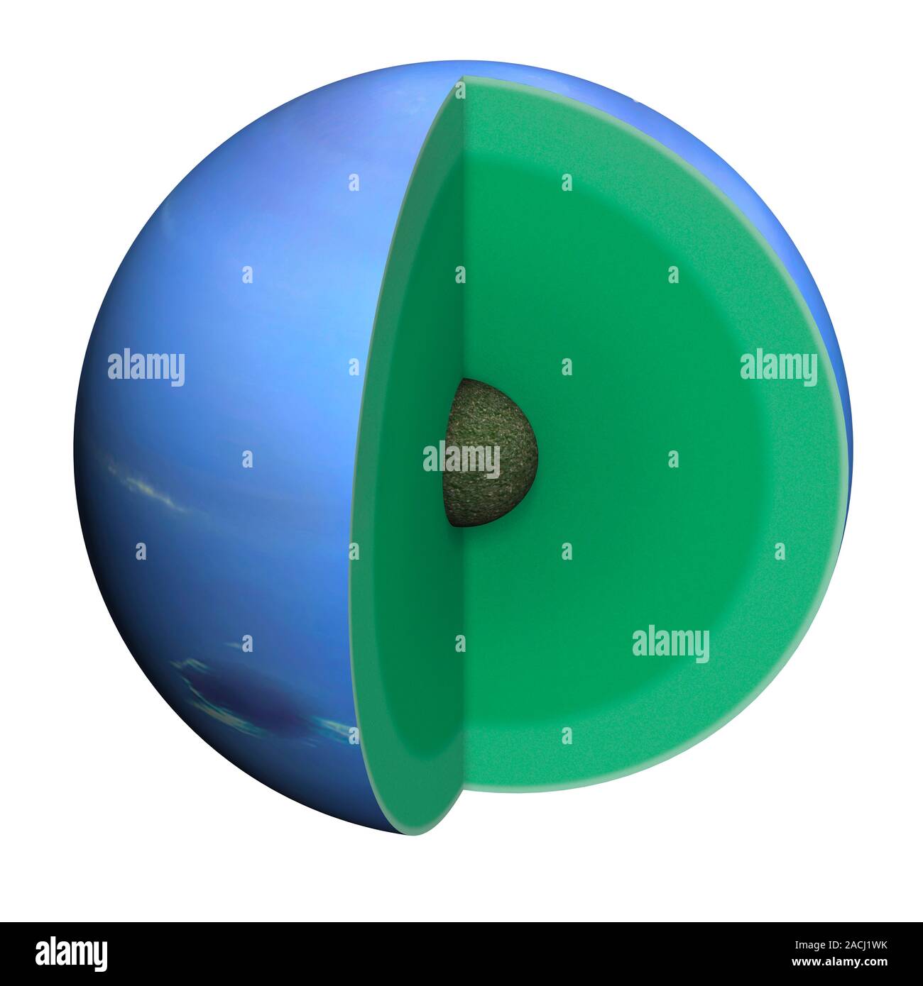 Diagram showing the theoretical interior of the ice giant planet ...