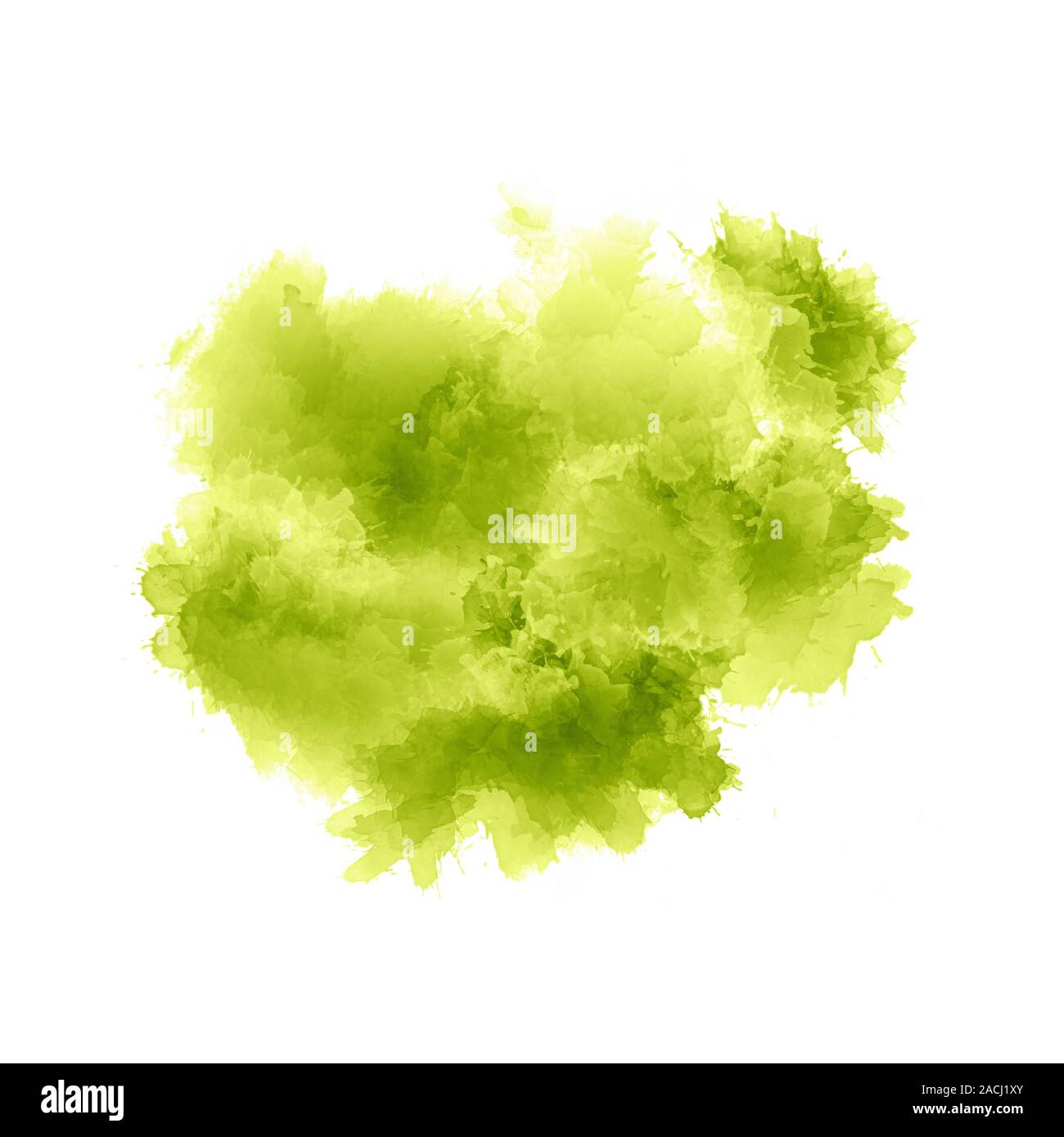 Artistic painting in shades of light green. Colorful paint splashes ...