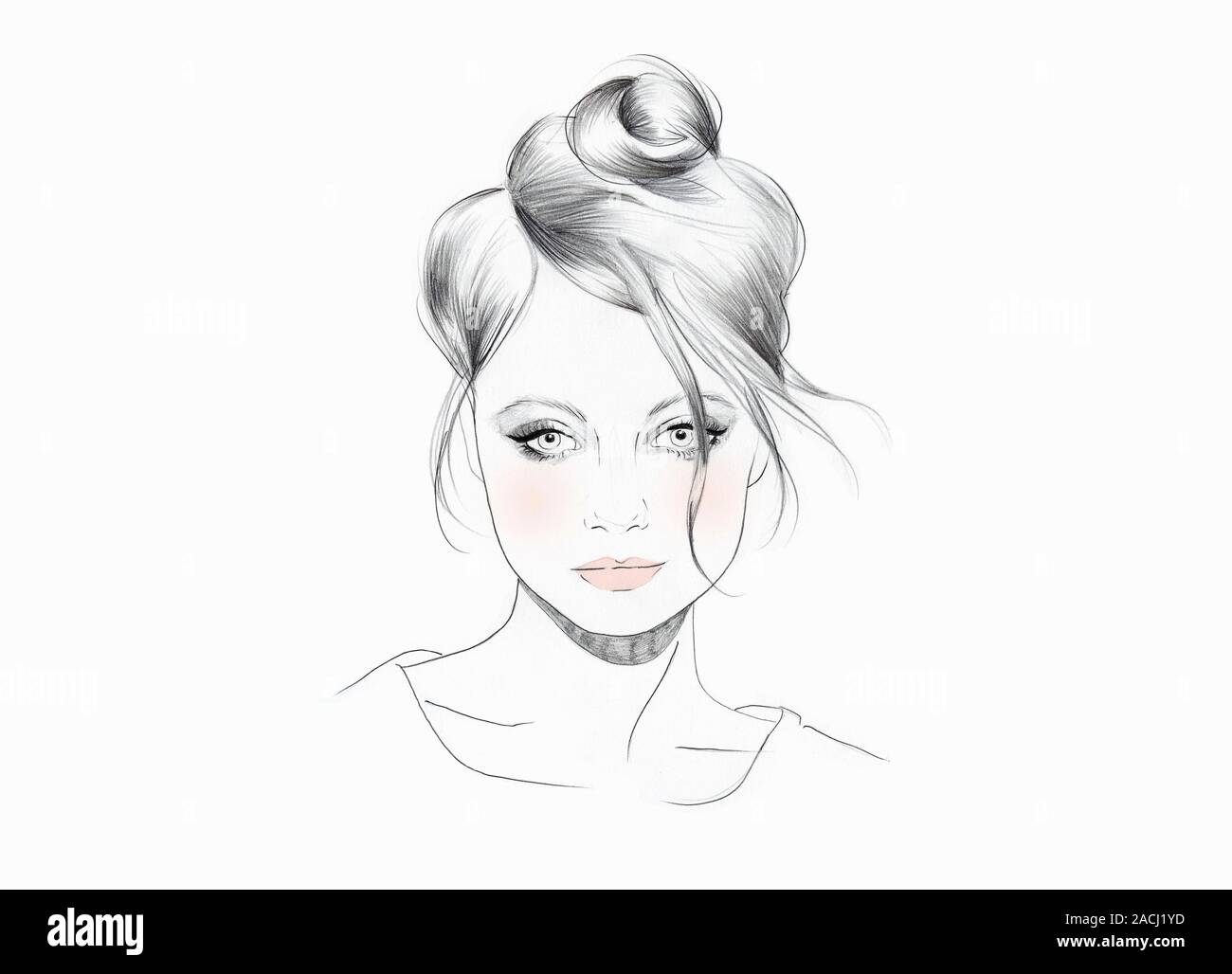 Topknot model hi-res stock photography and images - Alamy