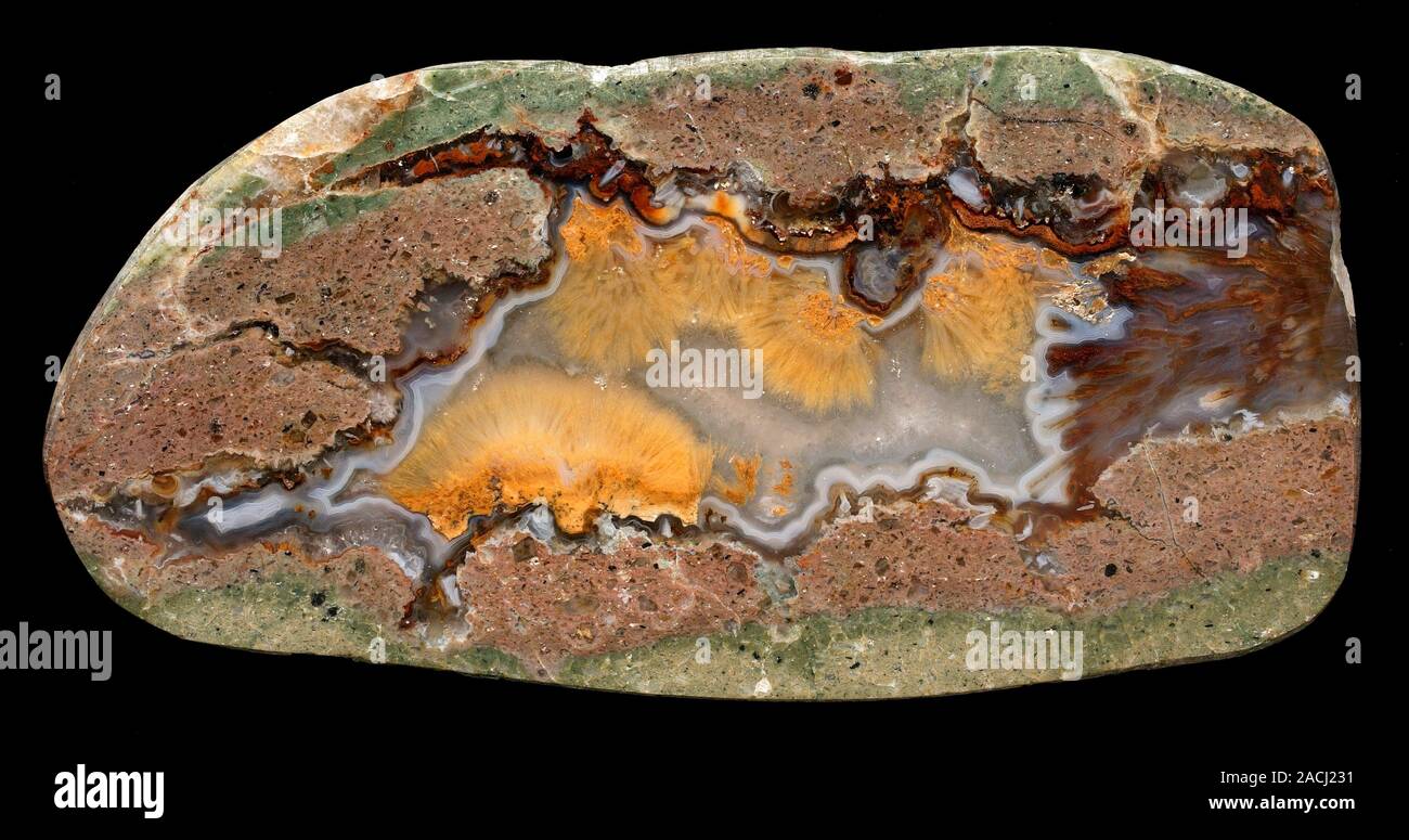Pompon, or thunder egg, agate. Agate is an aggregate of different forms ...