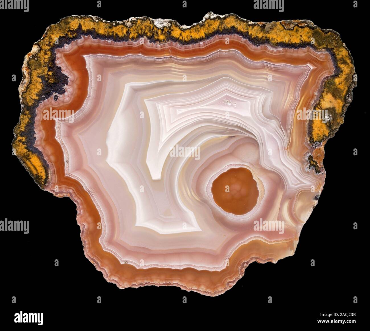 Agate. Agate is an aggregate of different forms of silica (SiO2) that ...