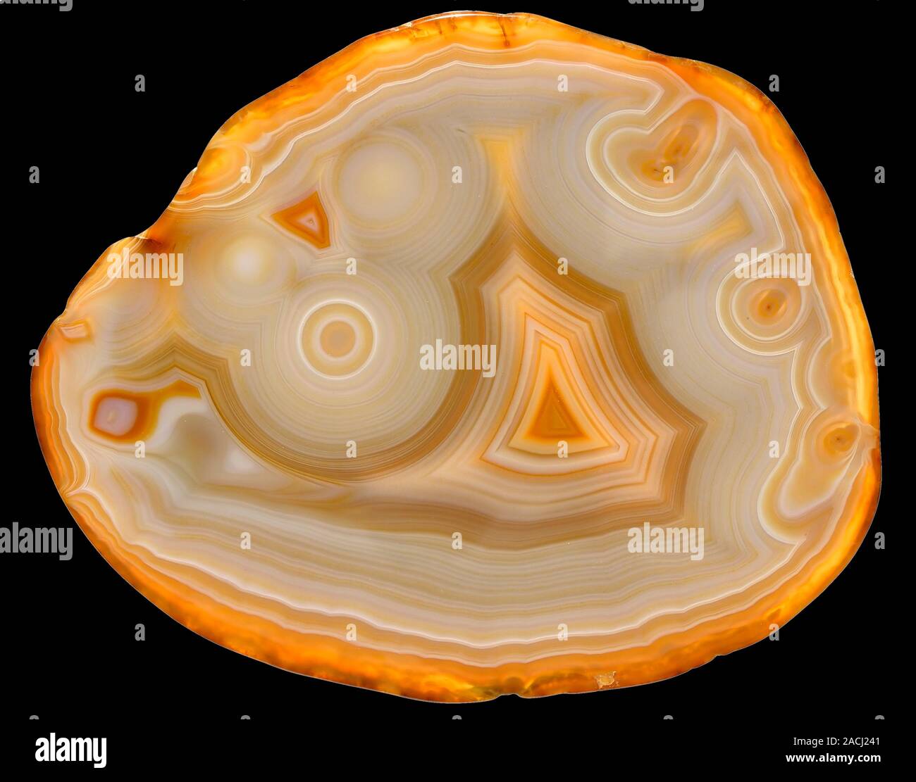Agate. Agate is an aggregate of different forms of silica (SiO2) that ...
