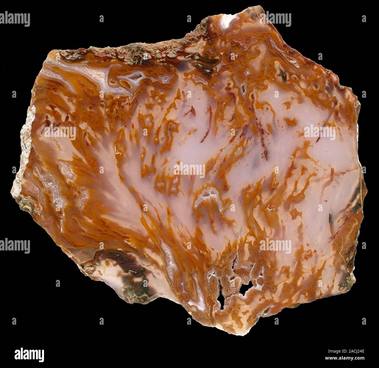 Agate. Agate is an aggregate of different forms of silica (SiO2) that ...