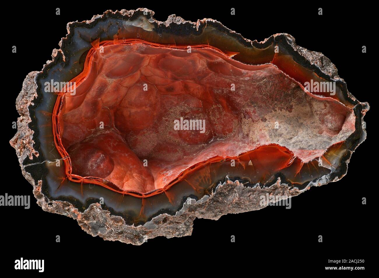Crater agate. Agate is an aggregate of different forms of silica (SiO2 ...