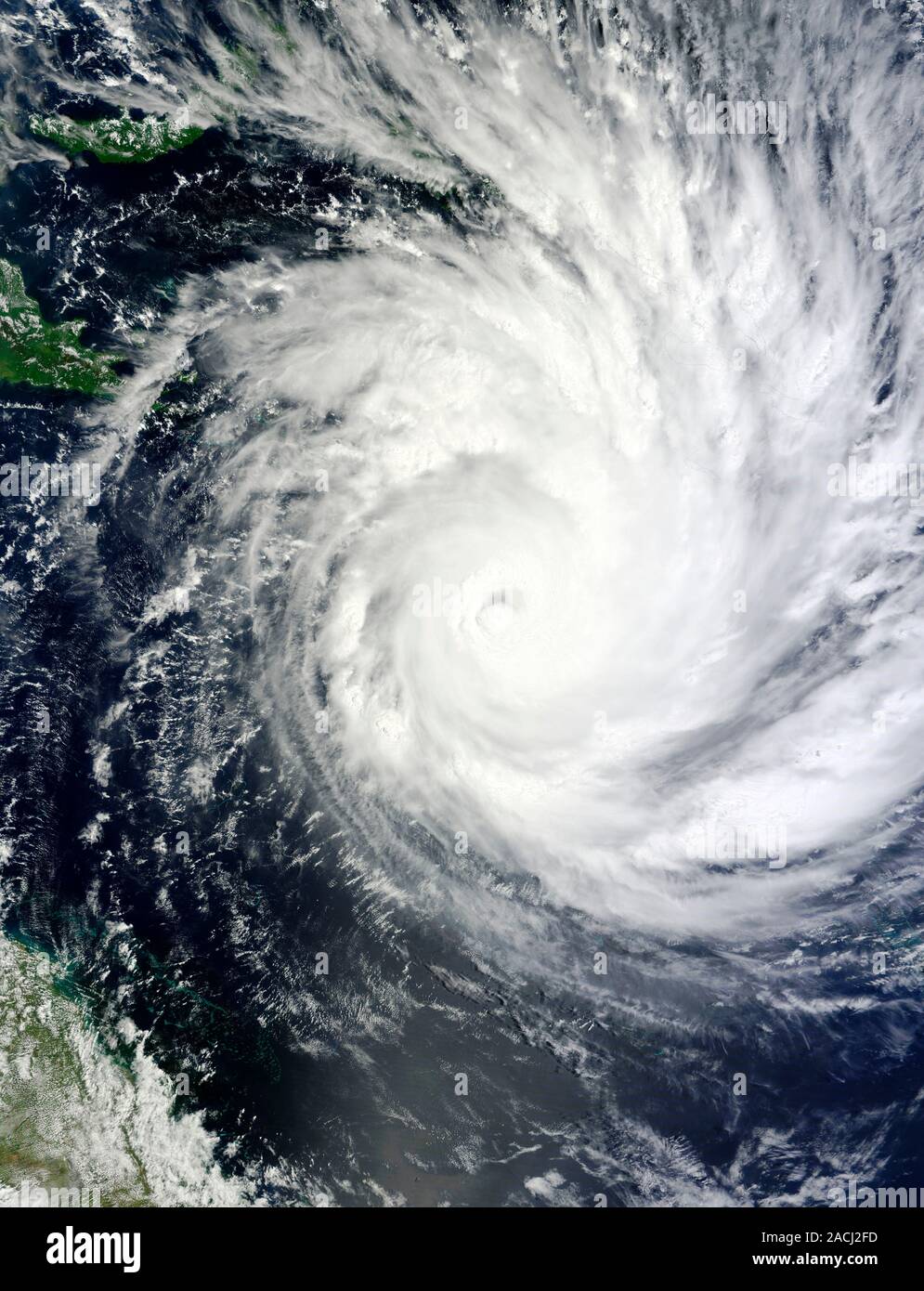 Tropical cyclone Yasi. Satellite image of Tropical Cyclone Yasi over ...