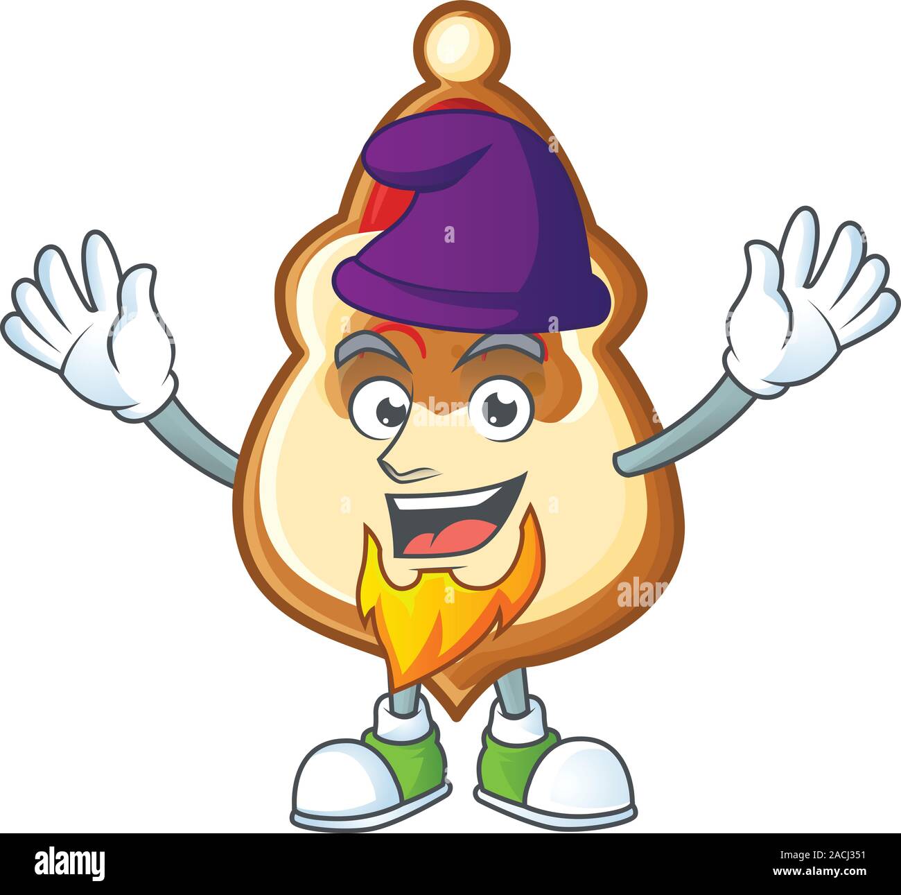 Christmas hat cookies mascot cartoon style as an Elf Stock Vector Image ...