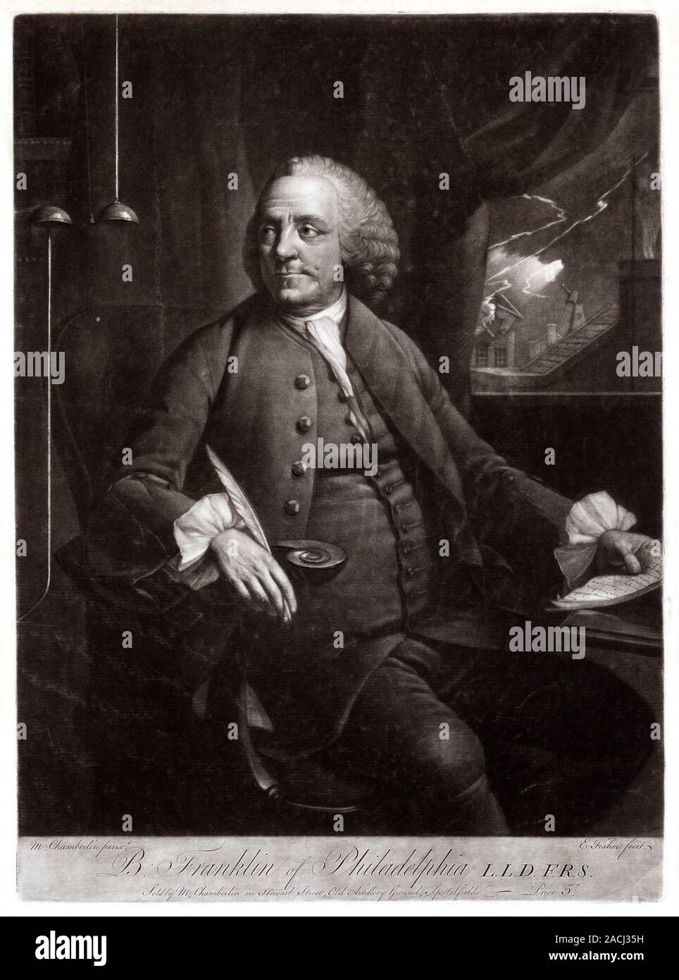 Benjamin Franklin (1706-1790), American scientist, inventor and ...