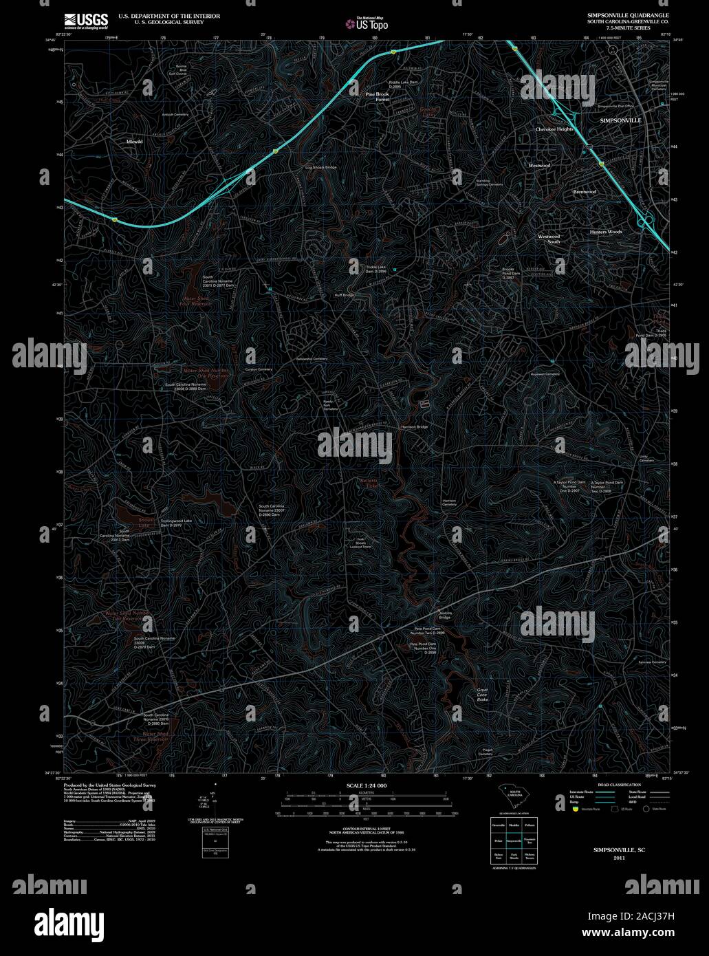 Map of simpsonville hi-res stock photography and images - Alamy