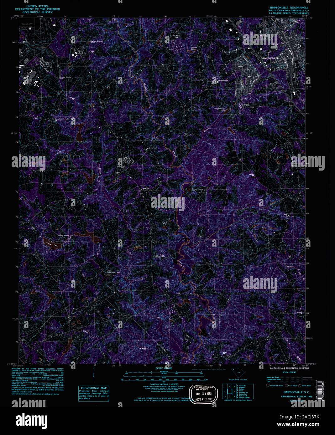 Map of simpsonville hi-res stock photography and images - Alamy