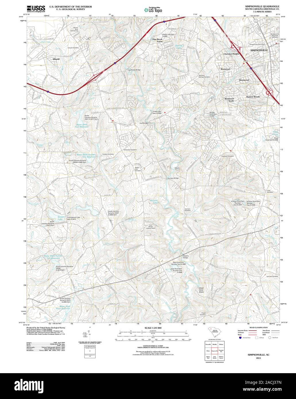 Map of simpsonville hi-res stock photography and images - Alamy
