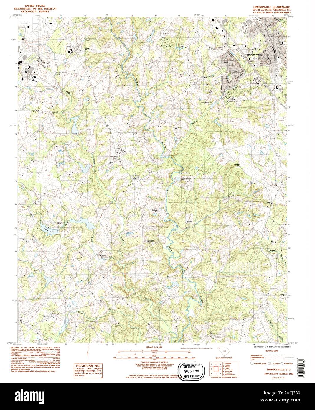 Map of simpsonville hi-res stock photography and images - Alamy