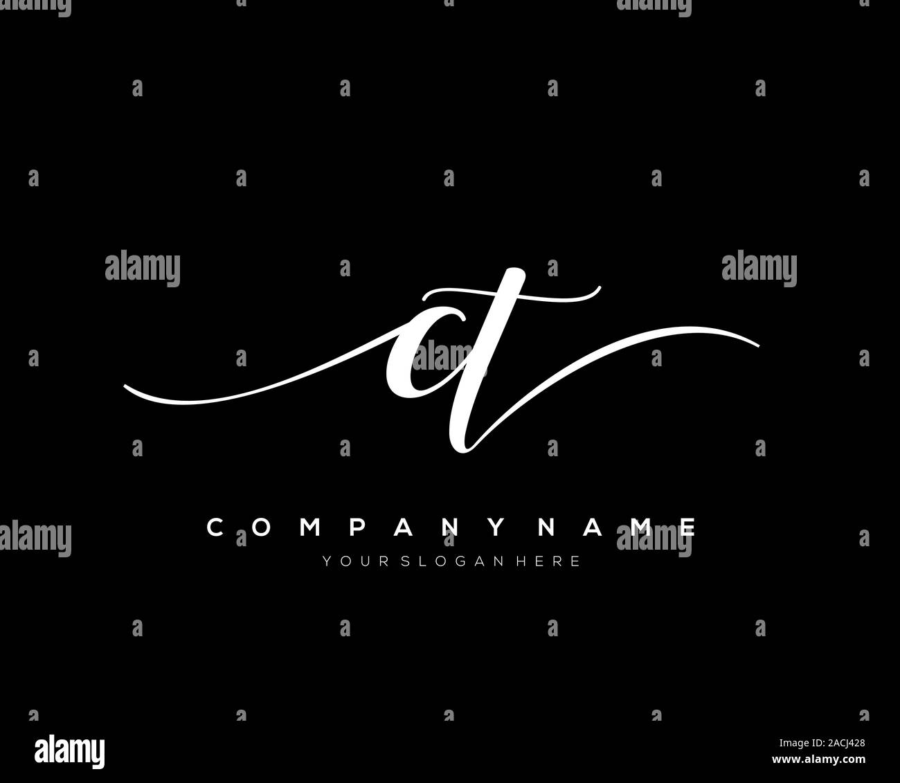 CT Letter initial handwriting logo vector Stock Vector Image & Art - Alamy