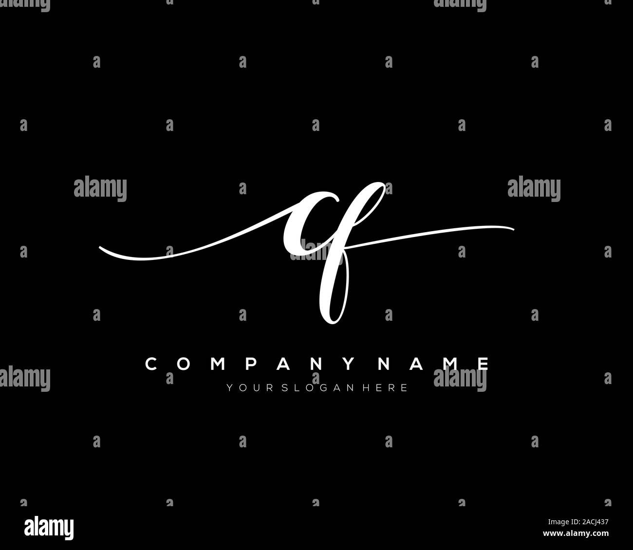 CF Letter initial handwriting logo vector Stock Vector Image & Art - Alamy