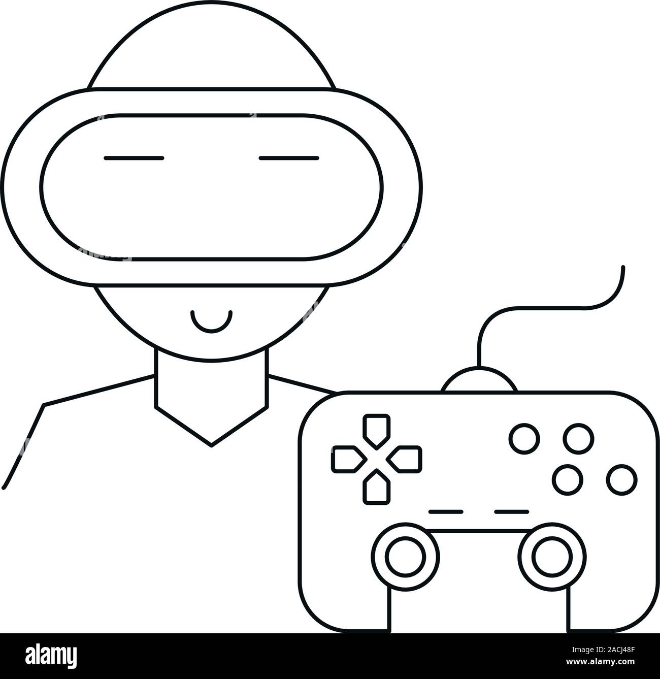 video game control handle with gamer character Stock Vector Image & Art ...