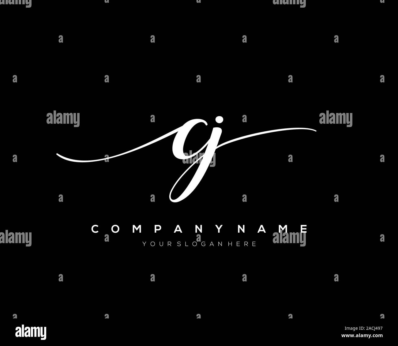 CJ Letter initial handwriting logo vector Stock Vector Image & Art - Alamy