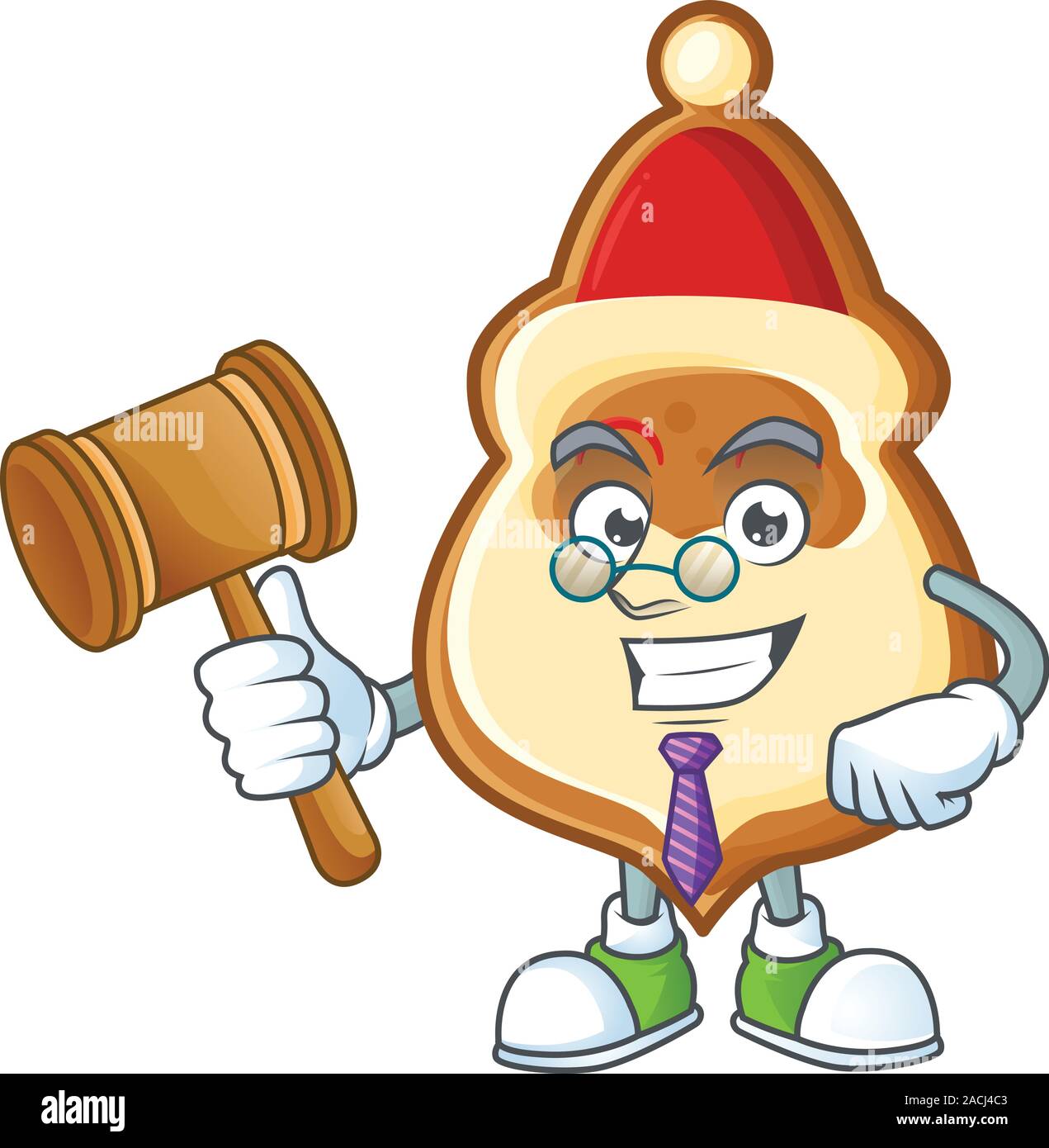 Smart judge christmas hat cookies presented in cartoon character style ...