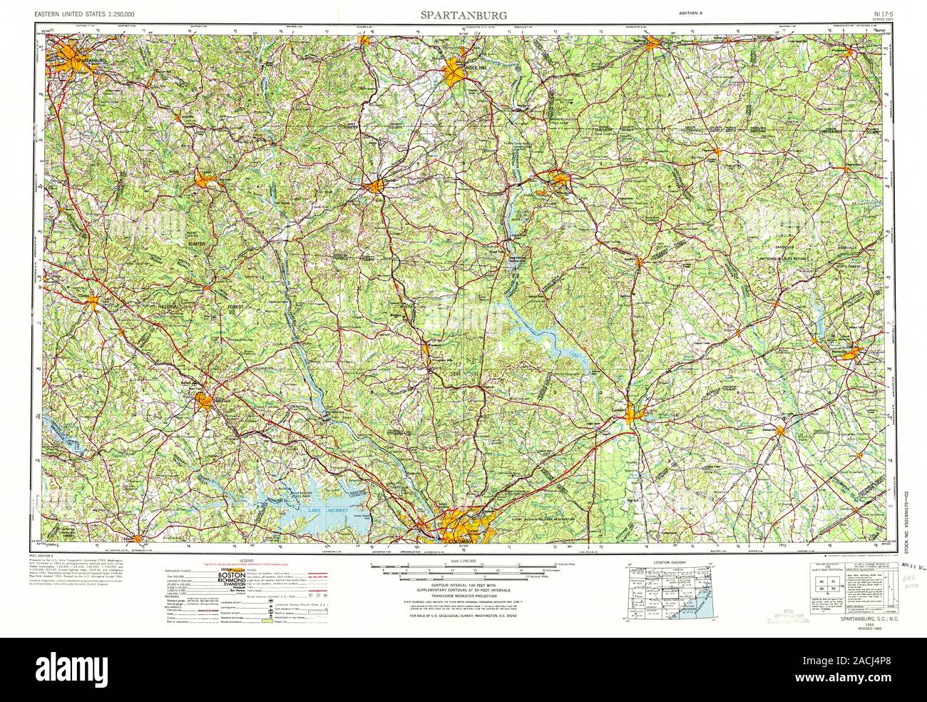 Map of spartanburg Cut Out Stock Images & Pictures - Alamy