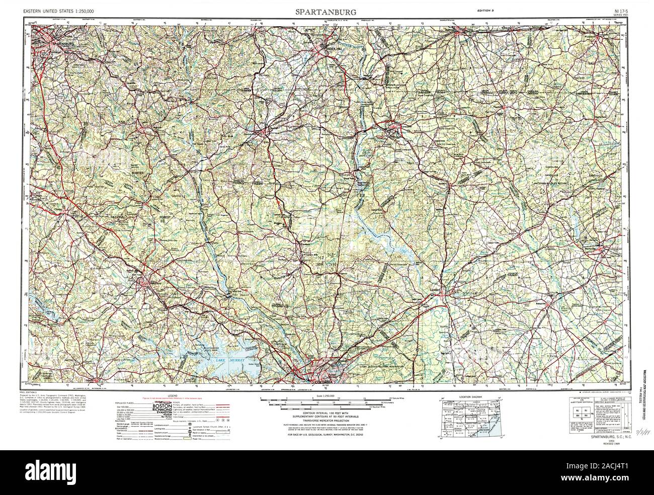 Map of spartanburg Cut Out Stock Images & Pictures - Alamy