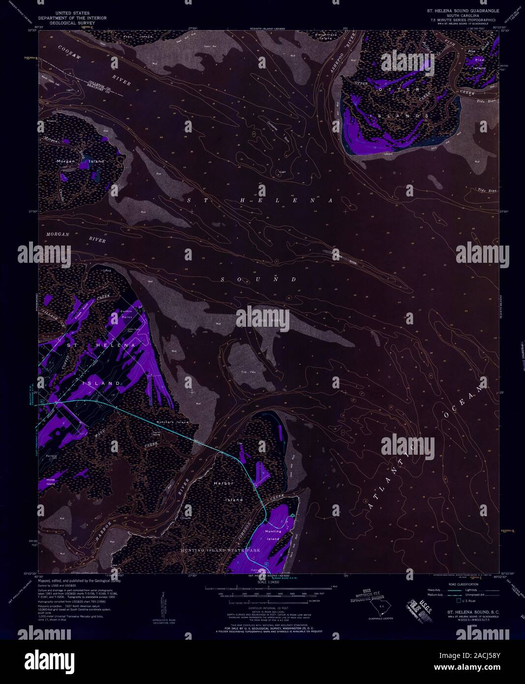 USGS TOPO Map South Carolina SC St Helena Sound 261593 1956 24000 ...