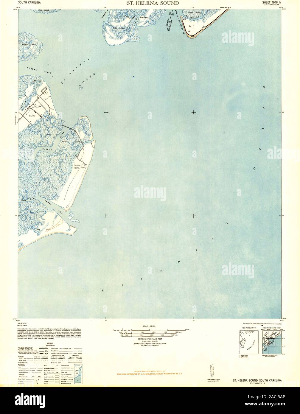 South carolina map st helena sound hi-res stock photography and images ...