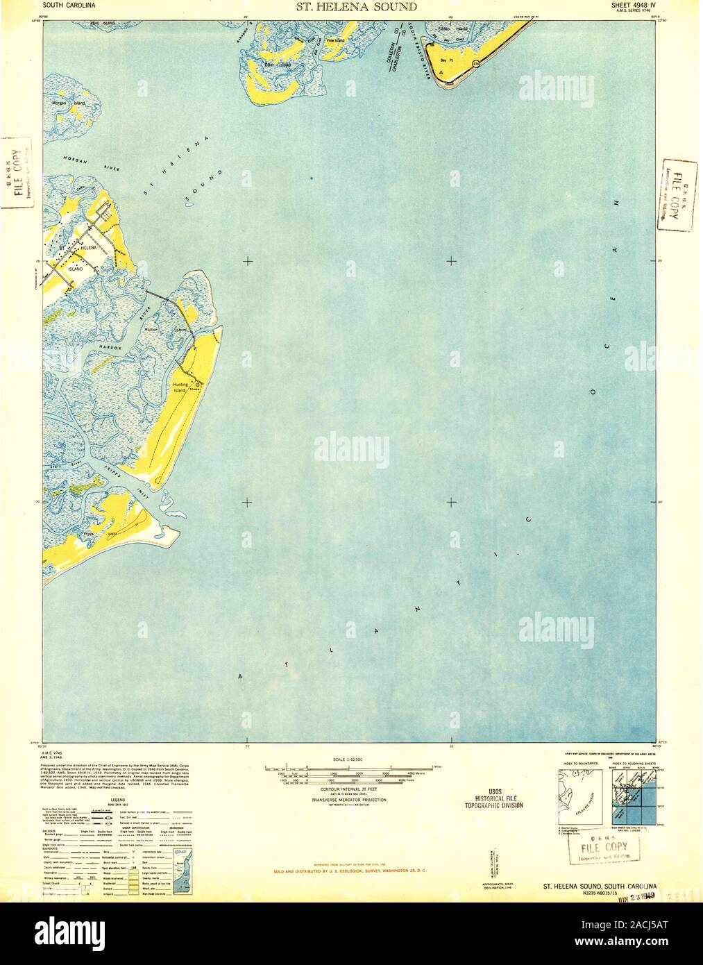South carolina map st helena sound hi-res stock photography and images ...