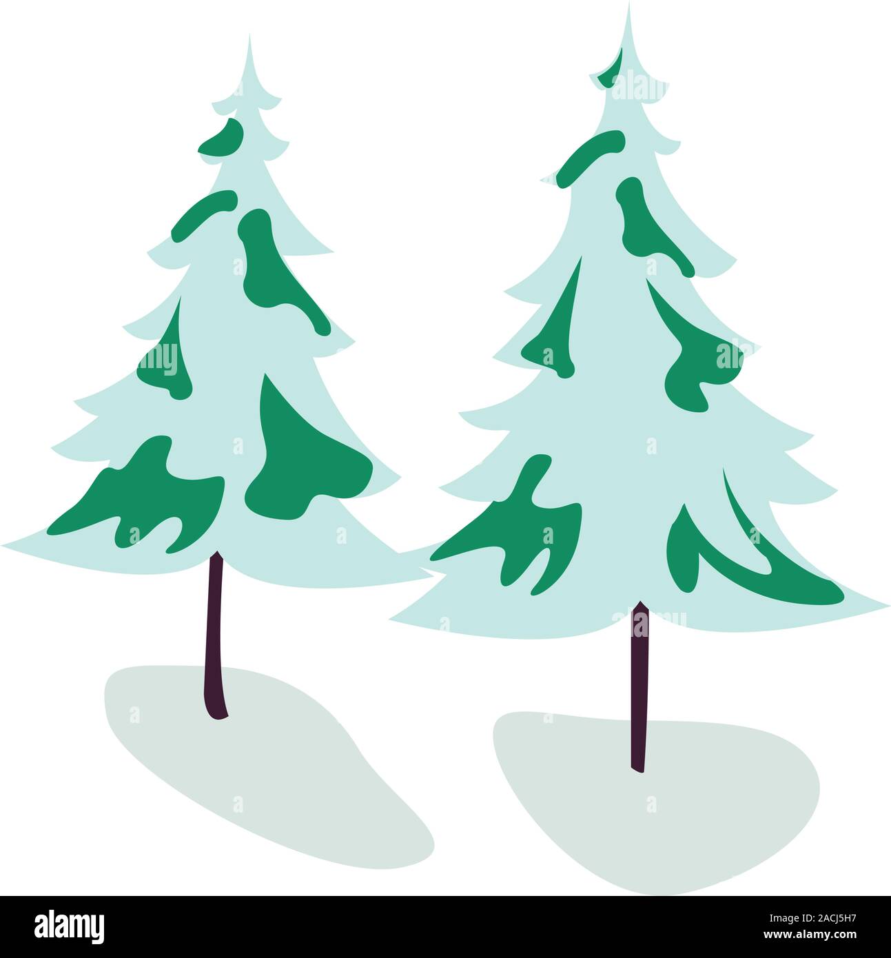 trees pines with snow icons Stock Vector Image & Art - Alamy