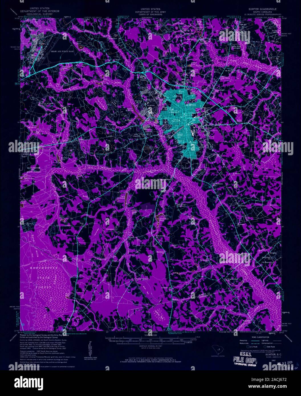 Map of sumter south carolina hi-res stock photography and images - Alamy