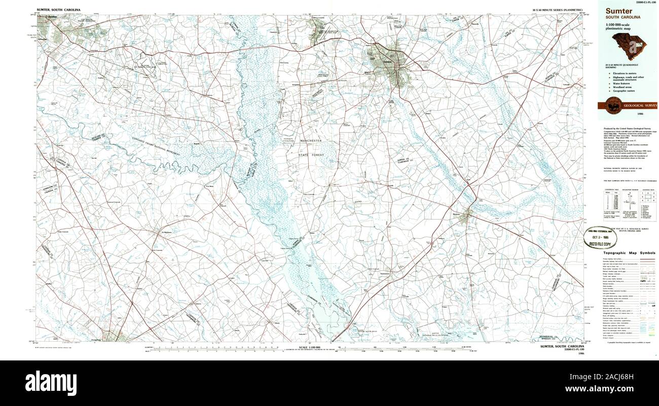 Map of sumter south carolina hi-res stock photography and images - Alamy